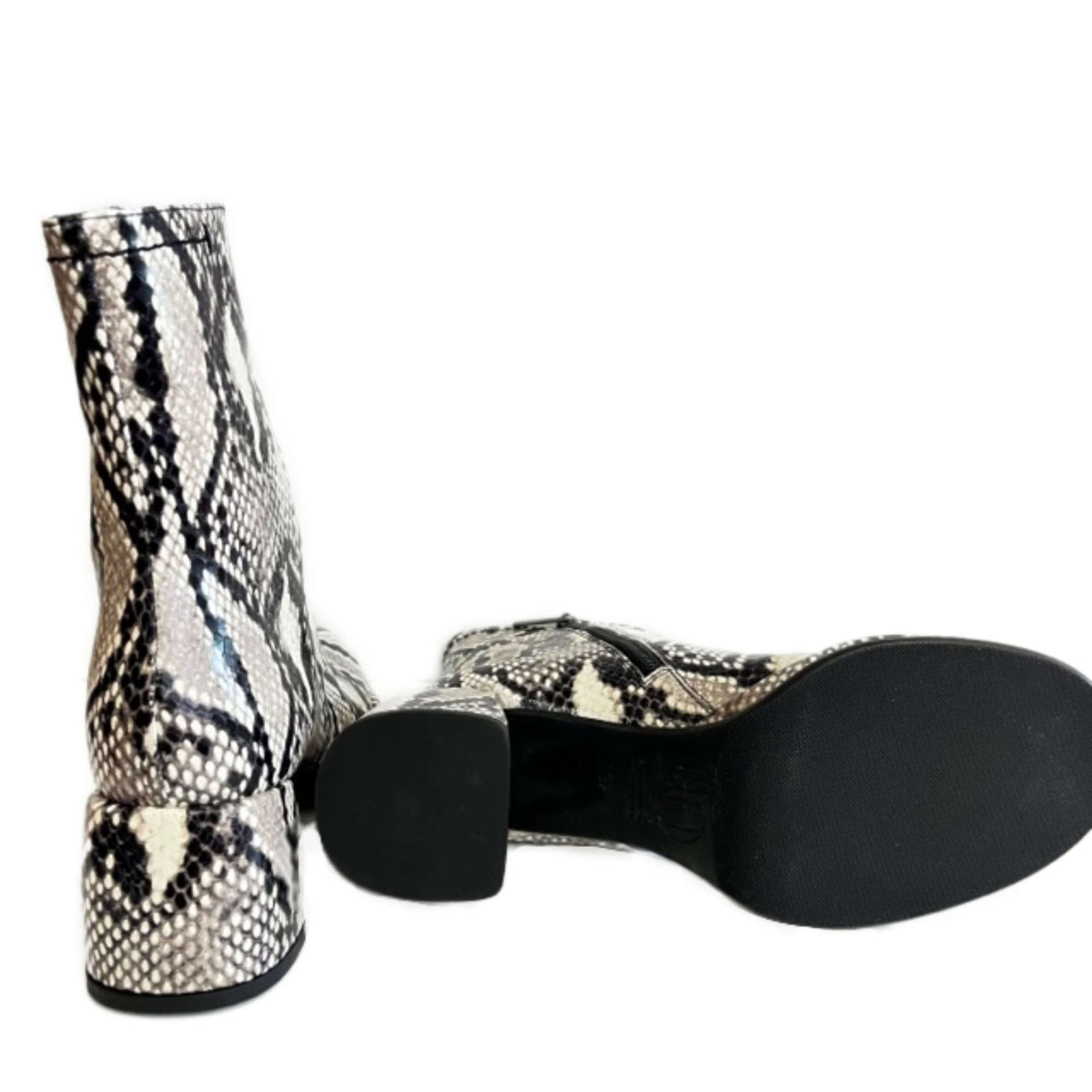 Pons Quintana, Stiefelette in Python-Optik in Schwarz-Weiß – Schuhe by ...