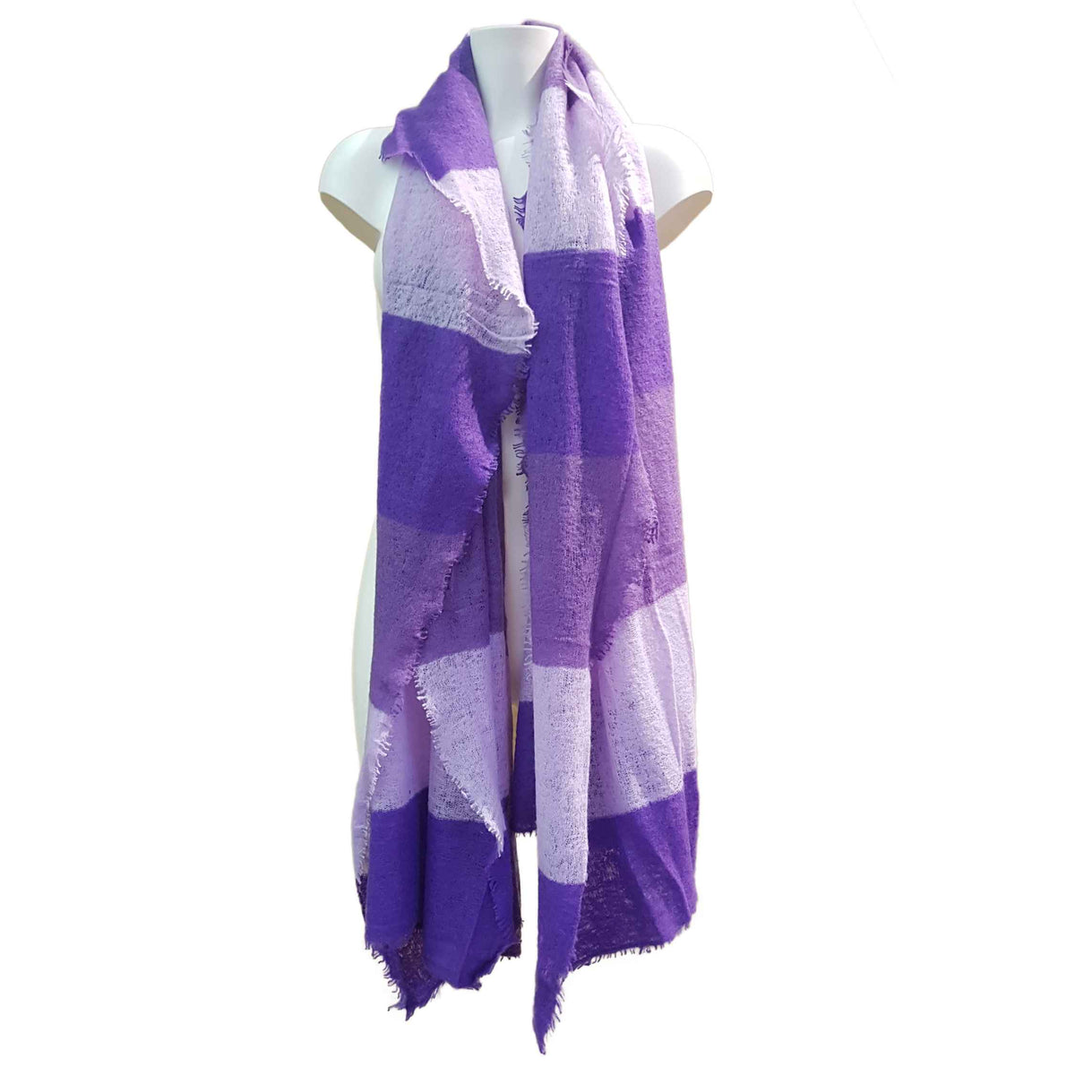 Pur Schoen, Cashmere Schal in Block3Pflaume – Schuhe by Milliways